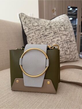 Yuzefi | Bags | Yuzefi Mini Delila Multi Tone Leather Crossbody Bucket ...